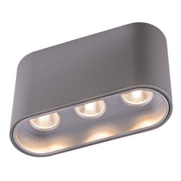 etc-shop LED Decken Lampe Leuchte Aluminium Druckguss Grau Silber Wohn Ess Schlaf Zimmer