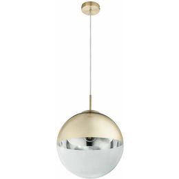 Design Decken Pendel Leuchte klar Wohn Zimmer Beleuchtung Glas Kugel Hänge Lampe gold Globo 15857