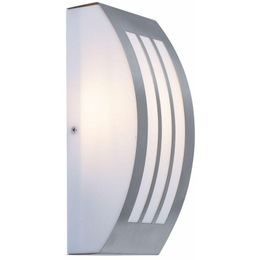 etc-shop Außenwandlampe Edelstahl Haustürleuchte Fassadenlampe led Wandleuchte silber, Kunststoff weiß, 11W 1000lm warmweiß, BxH 25x9 cm