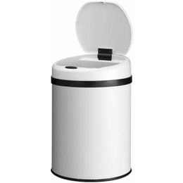 Automatik Mülleimer mit Sensor 30L - elektrischer Abfalleimer, Bewegungssensor, automatischer Deckel, wasserdicht, Klemmring, Küche - Weiß - Juskys