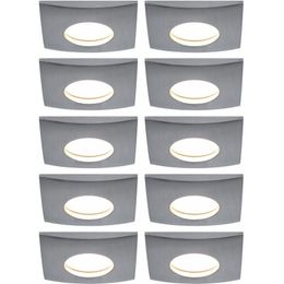 etc-shop Einbaustrahler weiß rund Deckenstrahler Einbauleuchte Einbaulampe Badezimmer, Metall Glas, 1x led 5,5W 350Lm warmweiß, LxBxH 8x8x3,5 cm, 10er Set