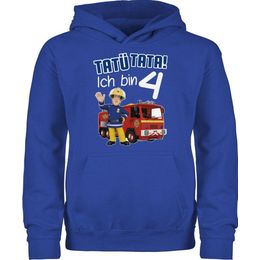 Shirtracer Hoodie Tatü Tata! Ich bin 4 Geburtstag Feuerwehrmann Sam Mädchen