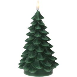 Spetebo Led Motiv Wachskerze grün 19 cm - Tannenbaum - Weihnachtskerze Batterie betrieben mit Timer - Weihnachtsdeko Motivkerze Weihnachtsbaum Dekokerze