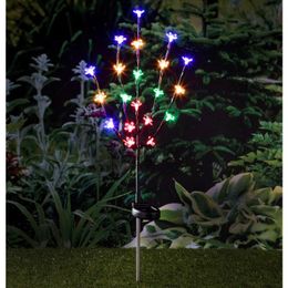 Spetebo Led Solar Kirschblüten Stecker - 80 cm - Deko Garten Beleuchtung mit 20 bunten led - Deko Blüten Leucht Stab Balkon Terrasse