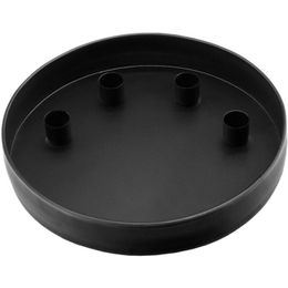 Spetebo Metall Kerzentablett für 4 Stabkerzen - 26 cm - Kerzenständer rund in schwarz - Advents Leuchter Stabkerzen Ständer