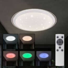 etc-shop Deckenlampe Alexa Smart Deckenleuchte Alexa Lampe Deckenlampe, Sterneneffekt Dimmbar RGB CCT Nachtlicht App- Sprach Steuerung, Metall weiß, 1x LED