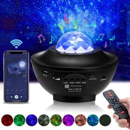 Maerex - led Galaxy Projektor Licht Sternenhimmel Stern Bluetooth Musik Nachtlicht + Fernbedienung