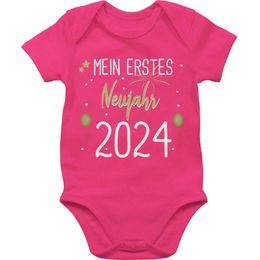 Shirtracer Shirtbody Mein 1. Neujahr weiß 2024 Silvester Baby