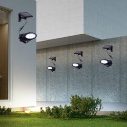 etc-shop - Wandleuchte mit Bewegungsmelder Außen Solarleuchte led Fassadenleuchte, anthrazit, BxH 17 x 11,3 cm, 4er Set