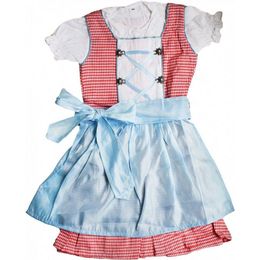 German Wear Dirndl GW1710 Red/Blue Dirndl-set Mädchendirndl kinder Trachten Kleid Rot/ Blauer Schürze
