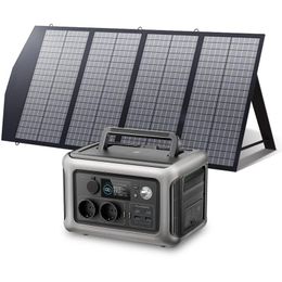 Allpowers - Solargenerator R600, 2x 600W (1200W Spitze) ac Ausgang Tragbare Powerstation mit 140W Solarpanel, 299WH LiFePO4 Batterie, Mobile