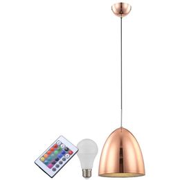 etc-shop Hänge Pendel Lampe Fabrik Decken Beleuchtung Dimmer kupferfärbig im Set inklusive rgb led Leuchtmittel