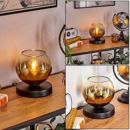 hofstein Koyoto Tischleuchte Glas 15 cm Schwarz, 1-flammig