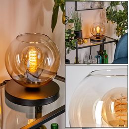 hofstein Apedo Tischleuchte Glas 20 cm Bernsteinfarben, Klar, 1-flammig