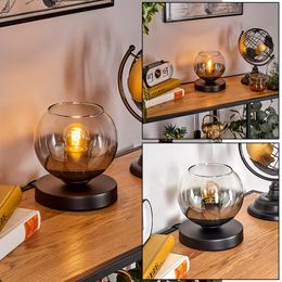 hofstein Koyoto Tischleuchte Glas 15 cm Klar, Rauchfarben, 1-flammig