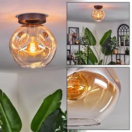 hofstein Ripoll Deckenleuchte Glas 20 cm Bernsteinfarben, Klar, 1-flammig