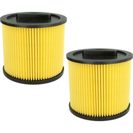 Filterset 2x Faltenfilter kompatibel mit Einhell tc-vc 18/20 Li S-Solo Staubsauger - Filter, Patronenfilter, Papier / Kunststoff, schwarz gelb - vhbw