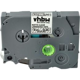 vhbw - 1x Schriftband-Kassette kompatibel mit Brother pt 200, 1800E, 1950VP, 1830VP, 18R, 1850, 1800 Etiketten-Drucker 9mm Schwarz auf