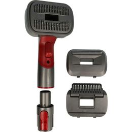 3-in-1 Tierhaar-Bürste kompatibel mit Dyson V8 Absolute + (altes Modell) Staubsauger - Selbstreinigend, Inkl. Anschluss-Adapter - vhbw