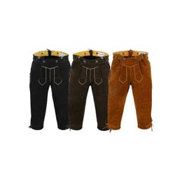 German Wear Trachtenlederhose GW830 Kniebundhose Trachten Lederhose Ohne Stickerei