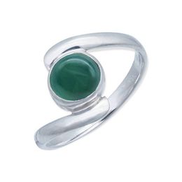 mantraroma Silberring 925er Silber mit grüner Onyx