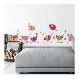 K&L WALL ART K&L Wall Art Wandtattoo Wandtattoo Blanz Märchen Sticker Bunte Hühner Bauernhof Tiere