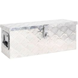 vidaXL - Opbergbox 60x23,5x23 cm aluminium zilverkleurig