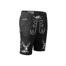 PAULGOS Trachtenhose Herren Jogginghose Design Lederhose Kurz Sweathose Bermuda Shorts JOK4