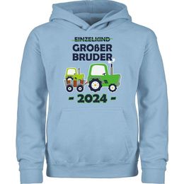 Shirtracer Hoodie Einzelkind Großer Bruder 2024 Traktor Großer Bruder
