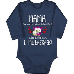 Shirtracer Shirtbody 1. Muttertag I Mama du machst einen tollen Job (1-tlg) Muttertagsgeschenk