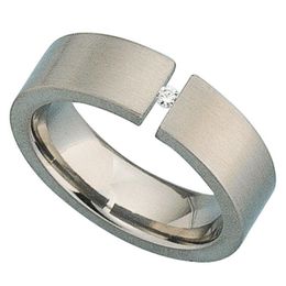 Schmuck Krone Verlobungsring Ring für Damen Damenring aus Titan mit Diamant Brillant Titanring