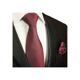 Paul Malone Krawatte Herren Seidenkrawatte mit Tuch modern gepunktet 100% Seide (Set