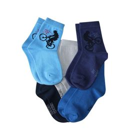 WERI SPEZIALS Strumpfhersteller GmbH Basicsocken Kinder Socken 5-er Pack für Jungs >>Biker<< aus Baumwolle (Set) 5er-Pack
