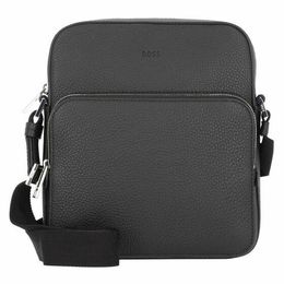 BOSS Crosstown Umhängetasche Leder 23 cm black