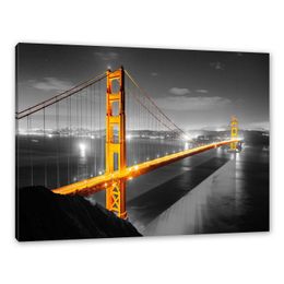 Pixxprint Leinwandbild riesige Golden Gate Bridge
