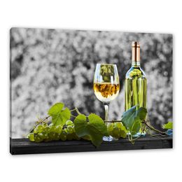 Pixxprint Leinwandbild Weinverkostung im Sommer