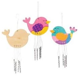 4 x Holz-Windspiele "Vogel", Basteln für Kinder