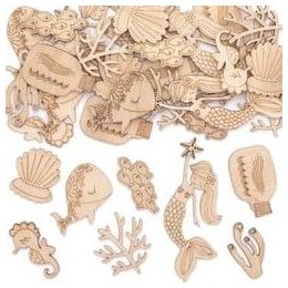 Leben im Meer Mini Holzformen (40 Stück) Bastelblanks & Basen