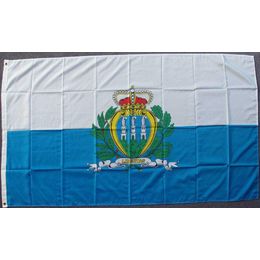 flaggenmeer Flagge San Marino mit Wappen 80 g/m²