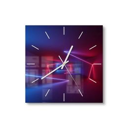 DEQORI Wanduhr 'Ultraviolette Raumteiler' (Glas Glasuhr modern Wand Uhr Design Küchenuhr)