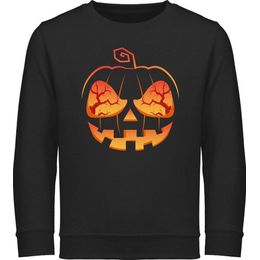 Shirtracer Sweatshirt Kürbis Gesicht Kürbiskostüm Kürbis Verkleidung Halloween Kostüme für Kinder Jungs