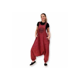 Kunst und Magie Latzhose Hippie Latzhose Haremshose 70er Jumpsuit Overall Blume des Lebens