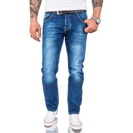 Rock Creek Straight-Jeans Herren Jeans Stonewashed Hellblau RC-3120A