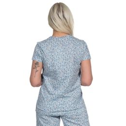 Normann Relaxanzug Damen kurzarm Pyjama Oberteil Shirt Mix & Match in Herz Tupfen Optik