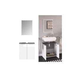 VICCO Badmöbel-Set OTIS Weiß - Waschtischunterschrank Spiegel