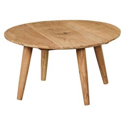 KADIMA DESIGN Runder Couchtisch Massivholz Akazie - 75cm, Stabile Holzbeine, Pflegeleicht, Handgefertigt, KADIMA DESIGN