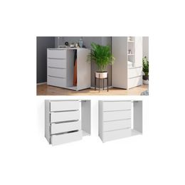 VICCO Kommode Schubladenkommode Highboard Ruben mit Kleiderstange 4 Schubladen