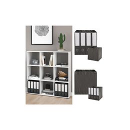 VICCO Raumteiler Würfelregal Standregal Nove Weiß Faltbox Wohnzimmer Regal 104x108 cm modern Ablage 9 Fächer Dekoregal Ordnerregal Aufbewahrung