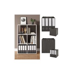 VICCO Raumteiler Würfelregal Standregal Weiß Faltbox Wohnzimmer Regal 70x110 cm modern Ablage 6 Fächer Dekoregal Ordnerregal Aufbewahrung