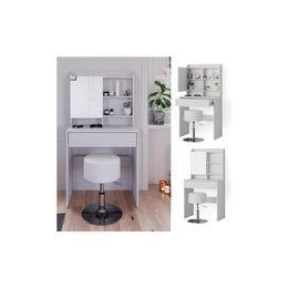 VICCO Schminktisch Frisiertisch Frisierkommode Laura Weiß Hocker 70x136 cm Spiegelschrank modern Schlafzimmer Kommode Schminkspiegel Schrank Schublade Kosmetiktisch Make-Up-Tisch